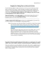 Guide To Effective Research Notes Template For ENG 102 Course Hero
