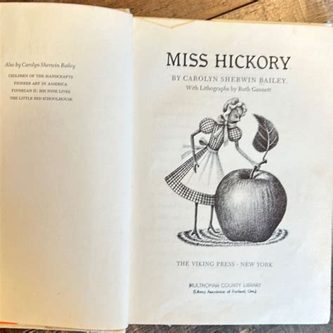 Miss Hickory By Carolyn Sherwin Bailey Hardcover Pangobooks
