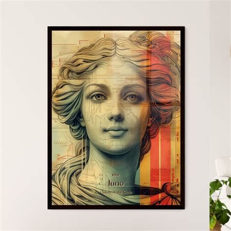Hera Juno Queen Of The Gods A Poster Of A Womans Face With A Pattern By Hebstreit