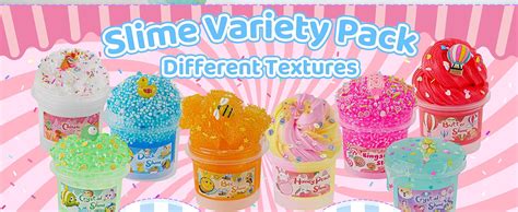 Slime Variety Pack Different Textures 8 X 100ml Slimes Kit