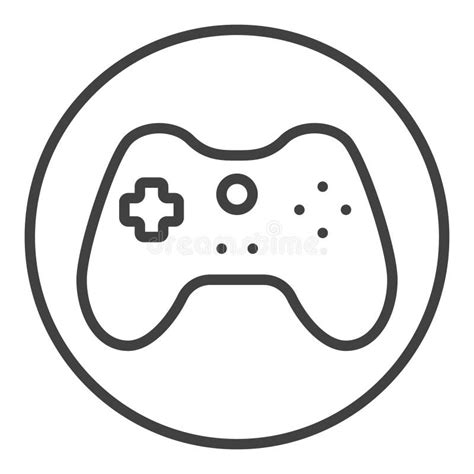 Game Controller Inside Circle Vector Gamepad Icon Or Symbol In Outline