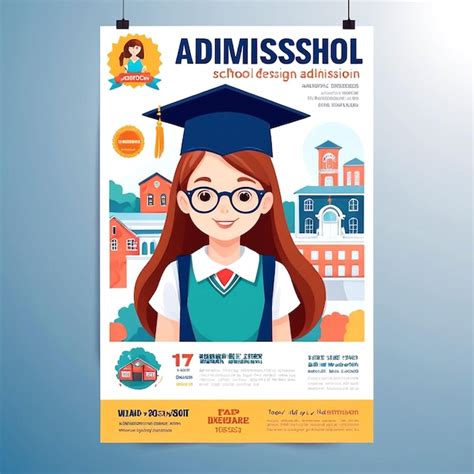 Vector Design School Admission Poster Premium Ai Generated Image