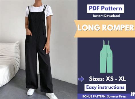 Romper Sewing Pattern Xs Xl Playsuit Pattern Jumpsuit Sewing
