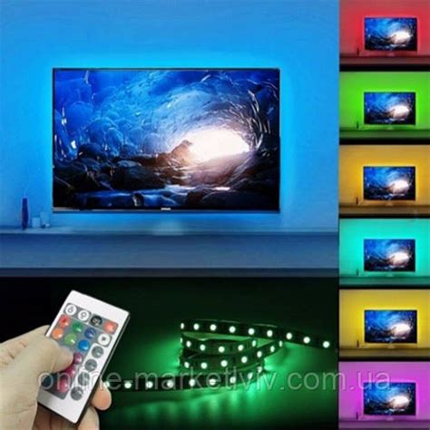 Купить Светодиодная RGB лента 2м, 5050, от сети + пульт / LED подсветка ...