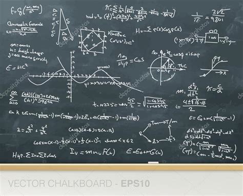 Fórmulas De Matemática Complexa No Quadro Negro — Vetor De Stock