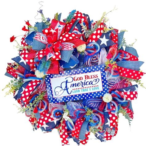 God Bless America Wreath Etsy