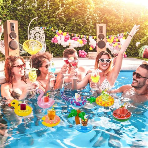 Inflatable Drink Holder Inflatabl Floats Floating Cup Holders Fun