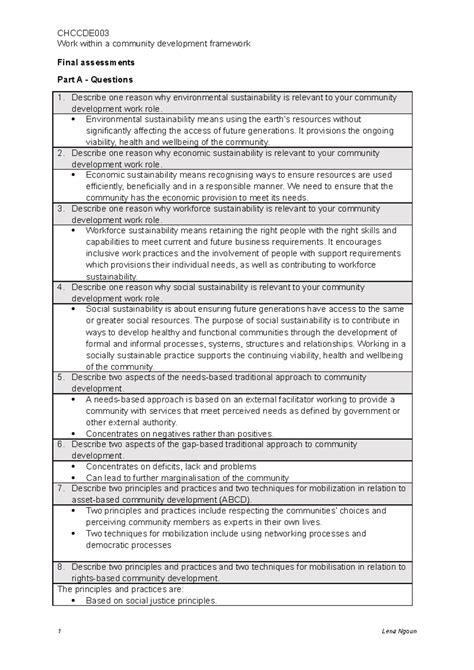 Chccde003 Work Within A Community Development Framework Final