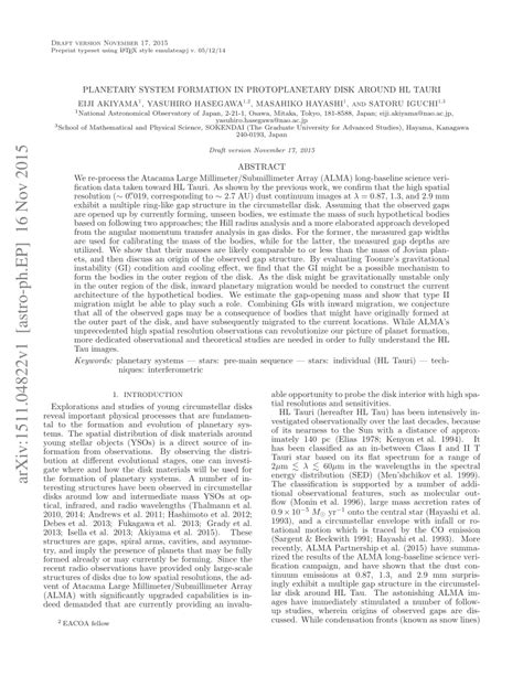 Pdf Planetary System Formation In Protoplanetary Disk Around Hl Tauri