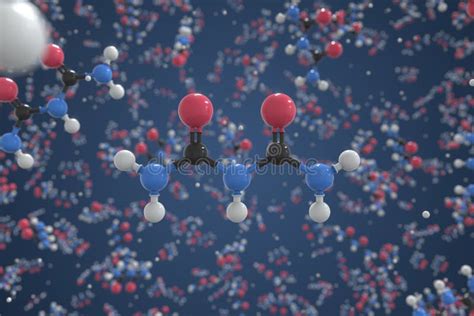 Molecule Of Biuret Ball And Stick Molecular Model Science Related 3d Rendering Stock