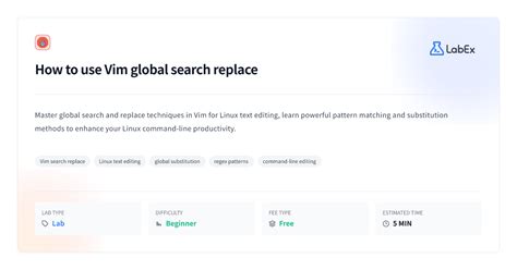 how to use vim global search replace labex