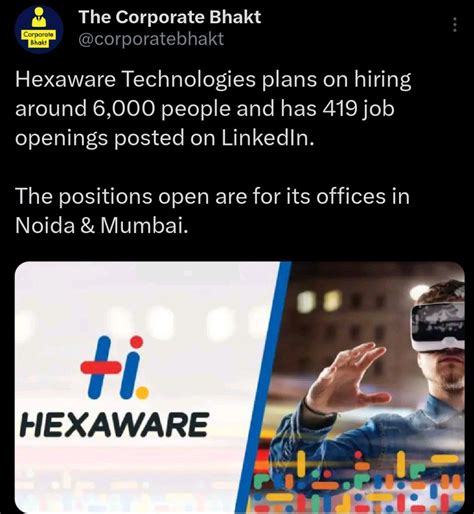 Hexaware Is An Automation Led Next Generation Service Provider Delivering The Corporate Bhakt ™️