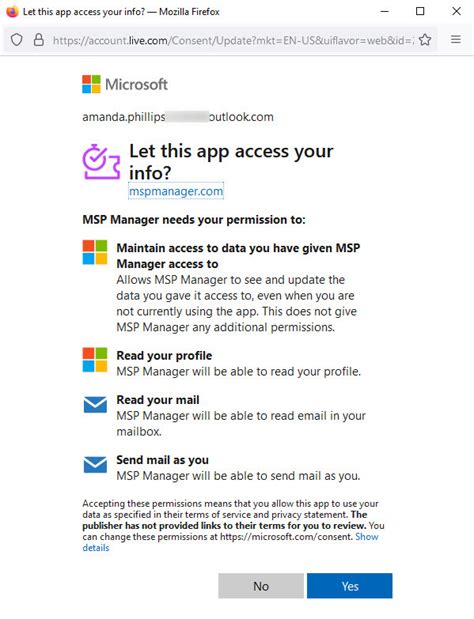 Msp Manager User Consent For Individual Ms Mailboxes N Able Status