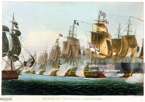 Battle Of Trafalgar October 21st 1805 Scene From The Famous Naval