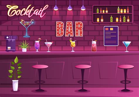 Cocktail Bar Or Nightclub With Friends Hanging Out With Alcoholic Fruit Juice Drinks Or