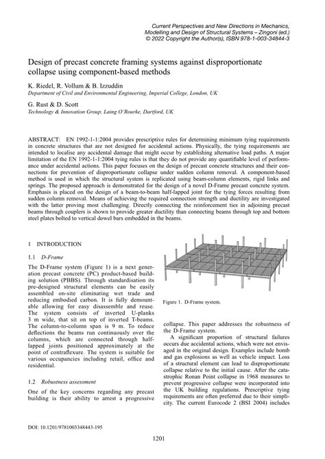 Pdf Design Of Precast Concrete Framing Systems Against