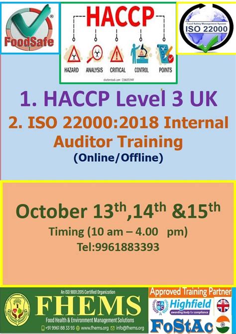 Haccp 3 Training Highfield Uk James Mathai Mba Iadt Acieh Tech Iosh