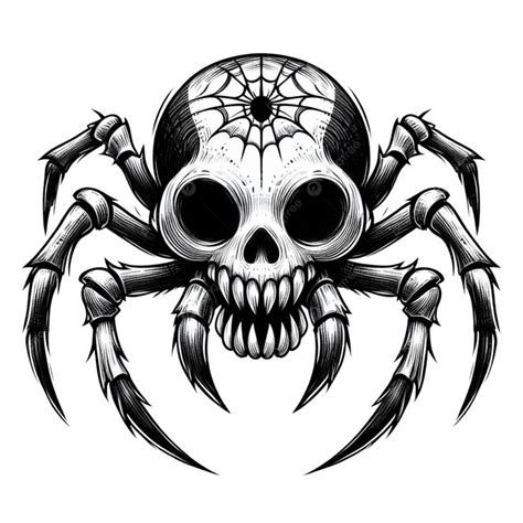 Eerie Skull Spider Halloween Illustration Eerie Skull Spider Halloween Skull Spider Spooky