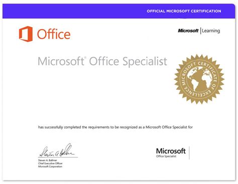 Certificazioni Microsoft Mos Archibit Generation Srl