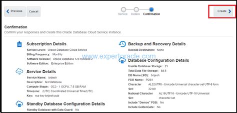 Create Database Instance On Oracle Database Cloud Expert Oracle