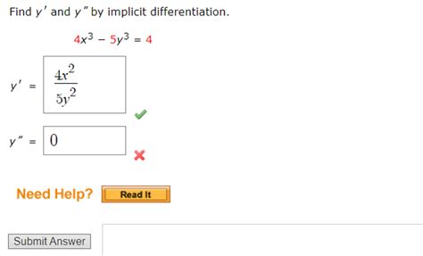 solved find y ﻿and y ﻿by implicit differentiation