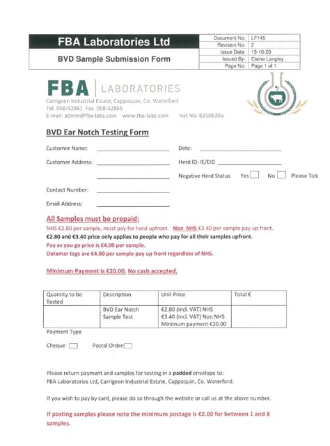 Bvd Bovine Viral Diarrhoea Fba Laboratory