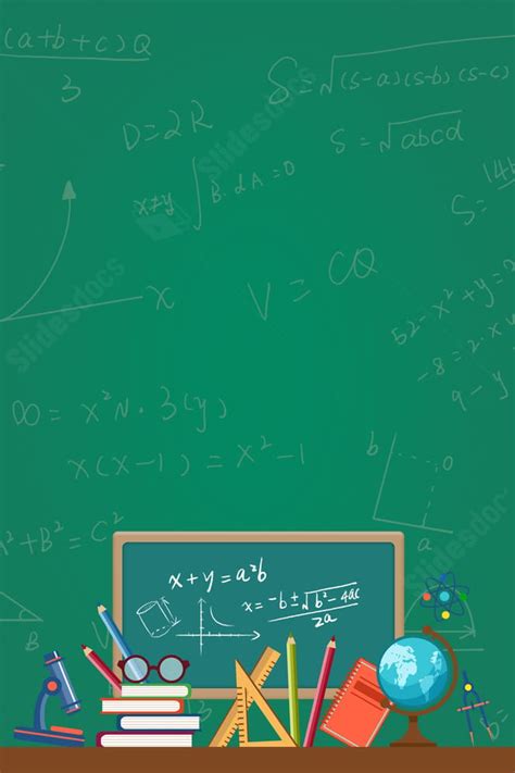 Simple Blue Mathematics Supplies For School Page Border Background Word