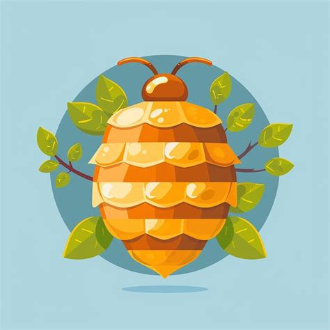Beehive Vector Icon On Flat Color Background Premium Ai Generated Image