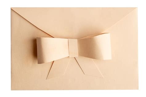 Premium Psd Craft Envelope With A Bow On A Blank Background