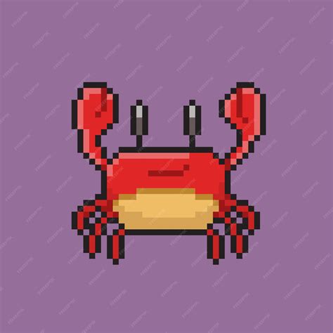 Premium Vector Cute Crab In Pixel Art Style