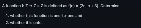 Solved A Function F ZZZ Is Defined As F N N N Chegg