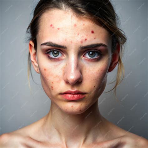 Acne Woman Skin Closeup With Hormonal Acne Pimples | Premium AI-generated image