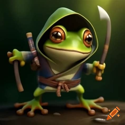 Ninja Frog Character With Stealthy Attire On Craiyon