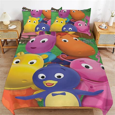 The Backyardigans Cartoon 3 Piece Bedding Set Cute Anime Printed Duvet