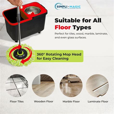 Simpli Magic 360° Spin Mop And Bucket With Wringer Philippines Ubuy
