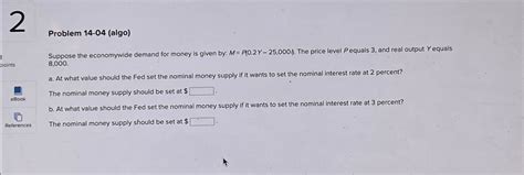 solved problem 14 04 algo suppose the economywide demand