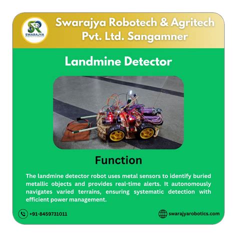 The Landmine Detector Robot Uses Metal Sensors To Identify Buried The Landmine Detector Robot Uses Metal Sensors To Identify Buried