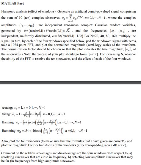 MATLAB Part M Harmonic Analysis Effect Of Chegg
