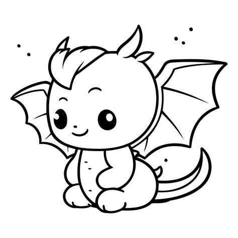 Premium Vector Cute Little Dragon Vector Illustration Of A Cute