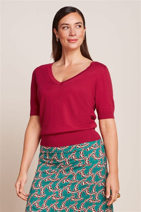Haut Agnes Cocoon En Rouge Iconique King Louie Topvintage