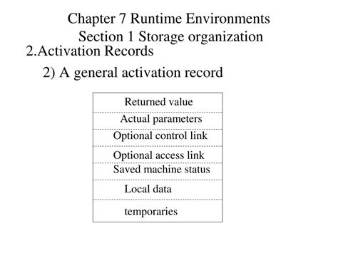 Ppt Chapter 7 Runtime Environments Section 0 Overview Powerpoint Presentation Id4503357