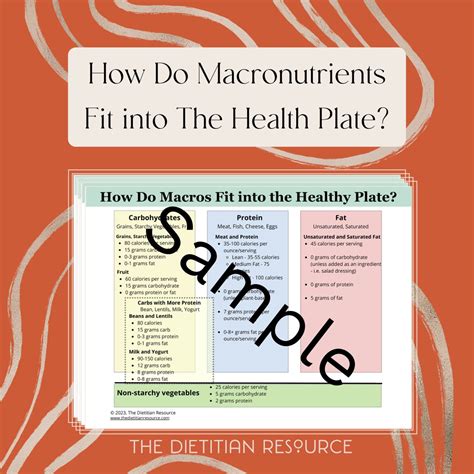 How Macronutrients Fit Into The Healthy Plate Handout The Dietitian