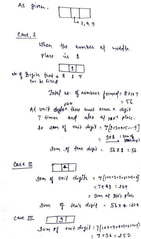 the sum of all three digit numbers formed by using the digits form 1 to