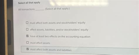 Solved Select all that applyAll transactions (Select all | Chegg.com