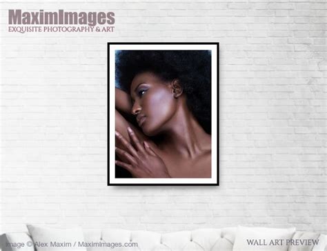 Art Print Of Beautiful Black Woman Sensual Face Beauty Portrait Wall Art MXI24957