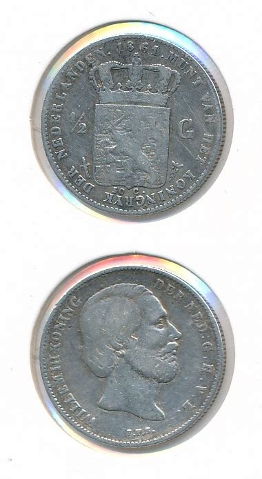 Nederland ½ Gulden 1861 Willem Iii Fraai Europost Filatelie And Numismatiek
