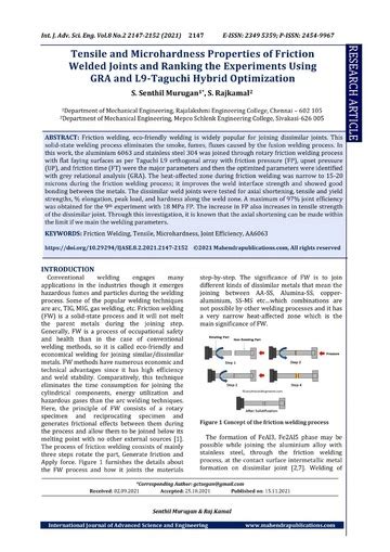 Tensile And Microhardness Properties Of Friction Welded Joints And Ranking The Experiments Using