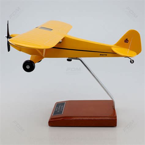 Custom Piper J 3 Cub Wooden Model Airplane N44778 Handcrafted From
