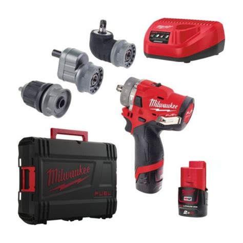 Taladro Percutor M12 Fuel Con 3 Cabezales Desmontables M12fpdxkit 202x