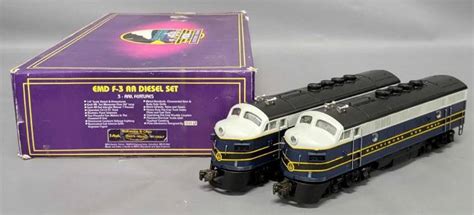 Mth O Gauge Burlington Route Emd F 3 Aa Diesel Set